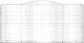Klenutý gabionový koš 400 x 50 x 180/200 cm pozinkované železo 153539