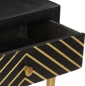 vidaXL Konzolový stolek 90 x 30 x 75 cm masivní mangovník [286518] Barva: Černý a zlatý