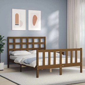 vidaXL Rám postele s čelem 120 x 200 cm masivní dřevo [3192096] Barva: Černá