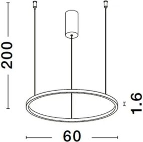 Závěsné LED svítidlo NOVA LUCE TARQUIN 37W 3000K 9345602 stmívatelné Triac