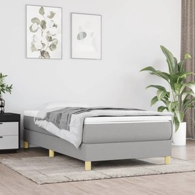 vidaXL Box spring postel s matrací 90x200 cm textil [3144143] Barva: světle šedá