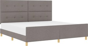 Rám postele s čelo Taupe 200 x 200 cm textil 3344757