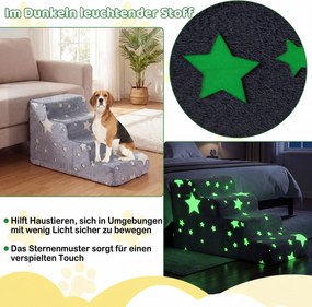 Costway 4-Step Luminous Foam Schody s omyvatelným flanelovým potahem Schodiště