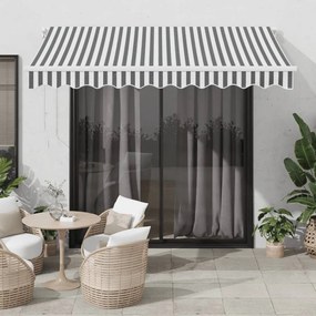 Ručně Zatahovací Markýza Antracitová A Bílá 300 X 250 Cm