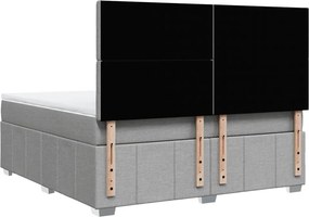 Box spring postel s matrací světle šedá 180 x 200 cm textil 3291761