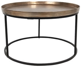 Kovový odkládací stolek ve zlato-černém provedení Devereux – Ø 60*35 cm