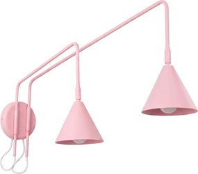 Sollux Lighting Nástěnné svítidlo NOX 2 růžové s vypínačem