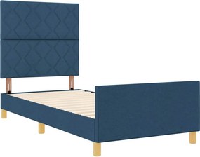 Rám postele s čelo Modrá 100 x 200 cm textil 3344787