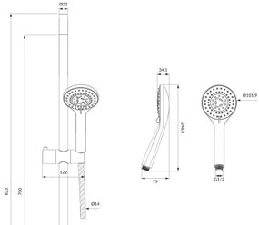 OMNIRES YOSEMITE-SBL - Sprchová sada YOSEMITE polomatná černá