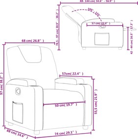 vidaXL Polohovací křeslo umělá kůže [372395] Barva: Šedá