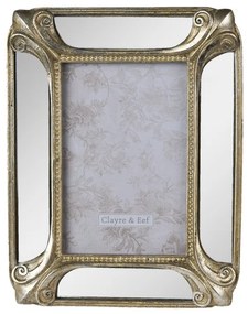 Zlatý antik fotorámeček se zrcadlem - 17*2*22 cm/ 10*15 cm