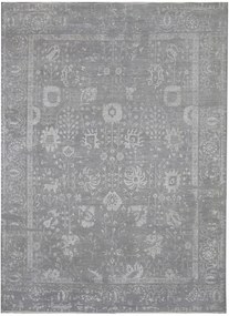 Diamond Carpets India, Ručně vázaný kusový koberec Diamond DC-VASE 3 Silver/silver, 140x200, šedá, chodba / předsíň
