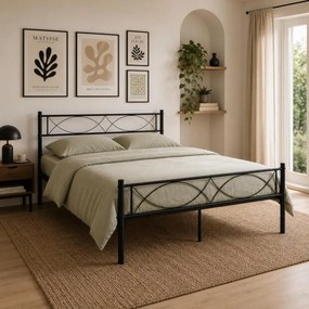 Kovová postel s roštem, 180x200, černá, STELVIA NEW Kondela 0000416496