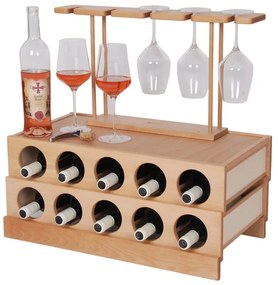 Domácí vinotéka 644 - Dřevěná vinotéka na 10 lahví vína