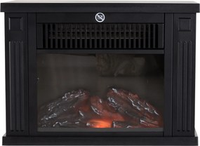 HOMCOM Elektrický krb s topením, elektrický krb s LED efektem plamene, 600/1200 W dekorativní krb, elektrický krb, černý