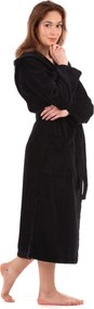 Černý župan s kapucí Tampa Beauty Black - M