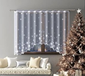 Hotová žakárová záclona Vánoční hvězdy 2 rozměry, bílá Rozměr: 220x120cm