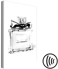 Obraz Elegantní sklo (1-dílný) - lahvička s vodou na černobílém pozadí