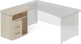 Přístavný kontejner TopOffice 90 x 55 cm, levý, akát světlý