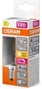 LED žárovka E14 OSRAM Filament 2,2W (25W) teplá bílá (2700K) stmívatelná svíčka