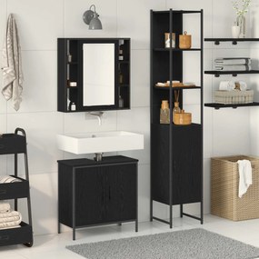 Koupelnové umyvadlové jednotky 3 ks Černá 33 x 33 x 185,5 cm 3334385