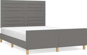 Rám postele bez matrace tmavě šedý 140 x 190 cm textil 3125131