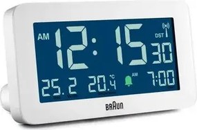 Braun BC10 bílá / Digitální budík / LCD / DCF (Rádiem řízené) / 1x AA