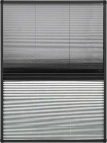 Plisovaná okenní síť proti hmyzu se zástěnou hliník 80 x 120 cm 148684