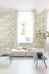 Zelená květinová vliesová tapeta na zeď, ZEN003, Zen, Zoom by Masureel
