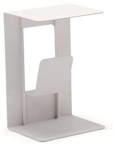 Odkládací stolek s držákem na noviny SWEET 40 cm šedobéžový