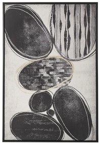 Zarámovaný obraz na plátně abstraktní 63 x 93 cm černobílý LONIGO Beliani
