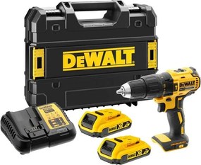 DeWALT - 18V AKU vrtací šroubovák s příklepem, 2x aku 2,0 Ah Li-Ion, nabíječka DCD778D2T