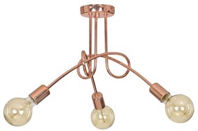 Stropní svítidlo Edison 3, měděné tělo svítidla
