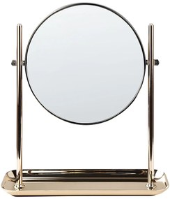 Kosmetické zrcadlo ø 20 cm zlaté/černé FINISTERE Beliani