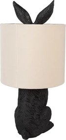 Černá stolní lampa králík s bílým stínidlem Rabbi - Ø 20*43 cm