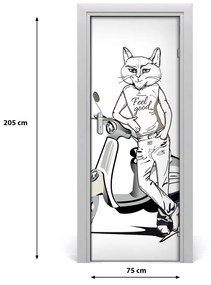 Samolepící fototapeta na dveře Kočičí muž 75x205 cm