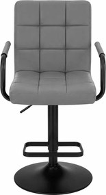 LuxuryForm DESIGN Barová židle VERONA BLACK na černé kulaté podstavě - šedá
