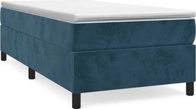 Box spring postel s matrací tmavě modrá 90x200 cm samet 3144661