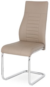 Jídelní židle HC-955 CAP koženka cappuccino, chrom