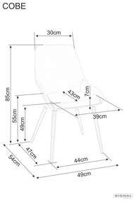 Čalouněná jídelní židle Cobe Velvet zelená