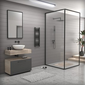 Erga Puerto, topné těleso 900x300 mm, 300W, černá matná, ERG-LAV-GRZE-BK-3090