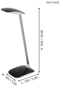 Eglo 95696 - LED Stmívatelná stolní lampa CAJERO 1xLED/4,5W/USB