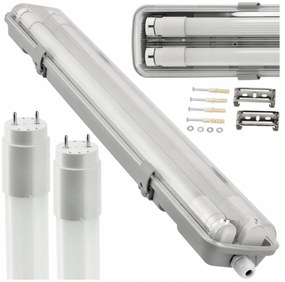 BERGE Hermetické svítidlo 120cm + 2x LED trubice - neutrální bílá