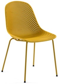 OnaDnes -20% Žlutá plastová jídelní židle Kave Home Quinby