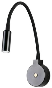 LED nástěnné světlo Pixie s pružným ramenem, černá