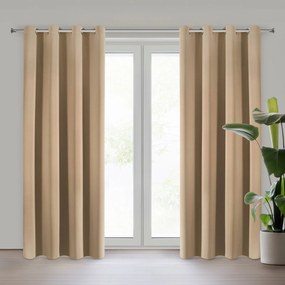 ZATEMŇOVACÍ ZÁVĚS NA KROUŽCÍCH BLACKOUT 135X250 CM BÉŽOVÁ