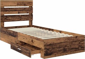 Rám postele s čelo Staré dřevo 90 x 190 cm Kompozitní dřevo 3412026