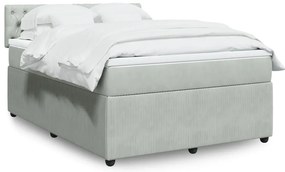 Box spring postel s matrací světle šedá 140x200 cm samet 3287764