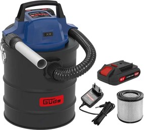 Güde - 18V AKU průmyslový vysavač popela AS 18-201-05, 1x aku 2,0 Ah Li-Ion, nabíječka 58580