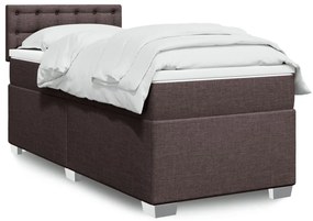 Box spring postel s matrací tmavě hnědá 90x200 cm textil 3288088